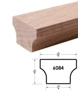 6084 Modern Wooden Handrail - White Oak | House of Forgings