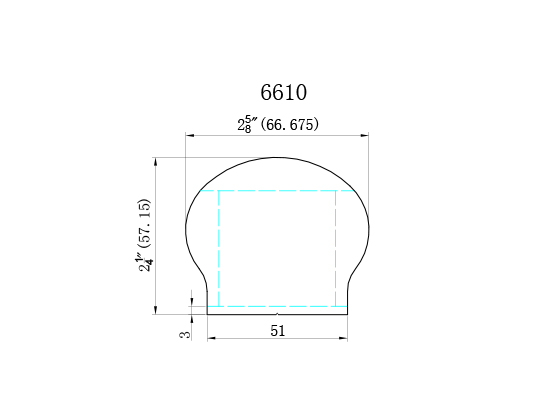6610 - 2-1/4" x 2-5/8" Wood Handrail | House of Forgings