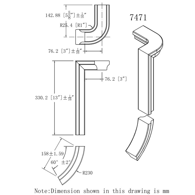 7471 - 2 Rise Left Gooseneck Handrail Fitting - 6084 Series | House of ...
