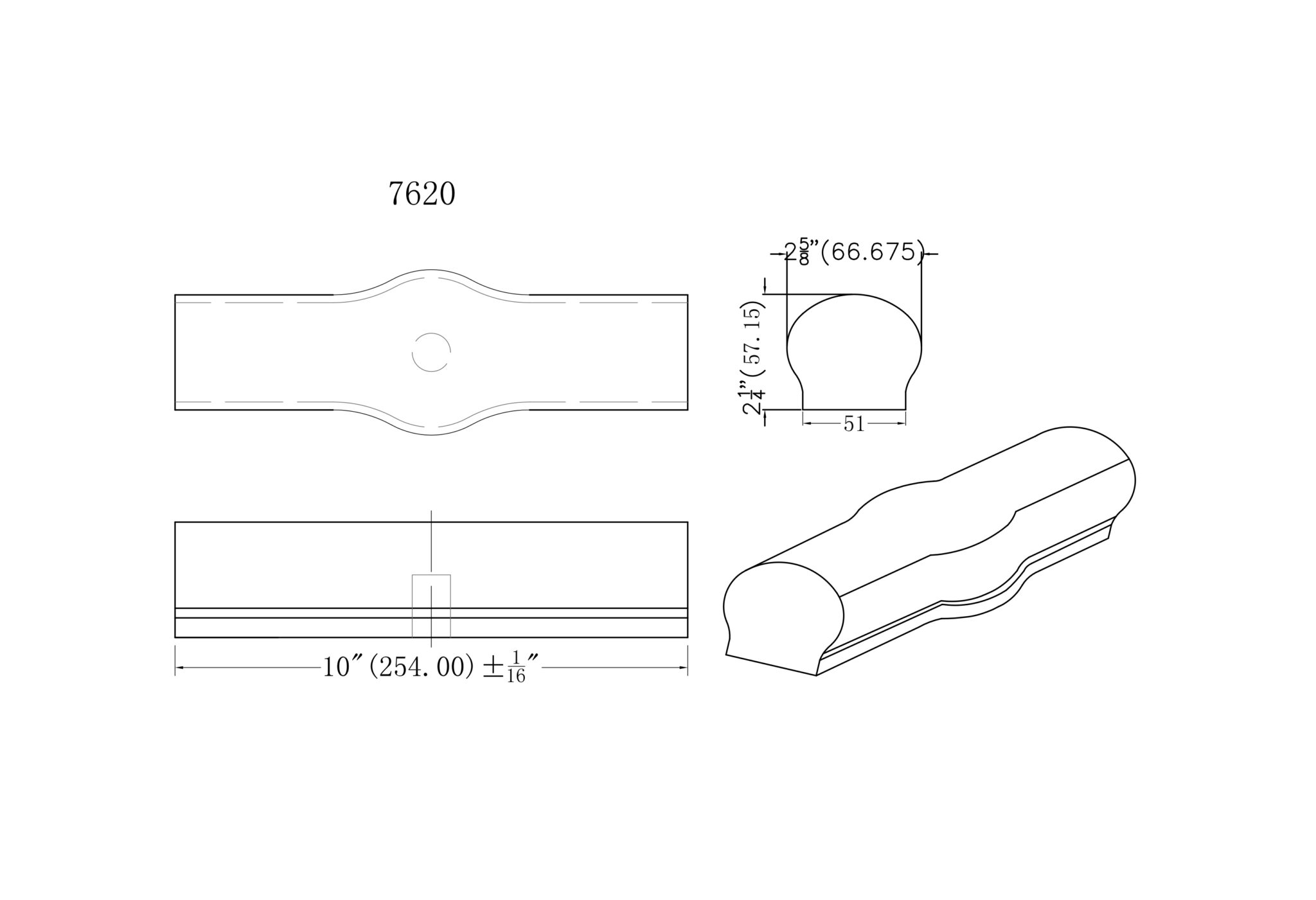7620 Tandem Cap - 6610 Series Handrail Fitting | House of Forgings