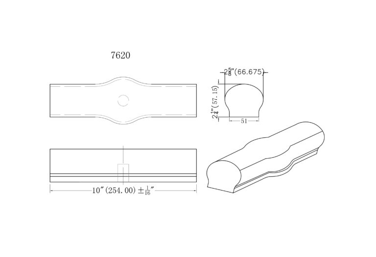 7620 Tandem Cap - 6610 Series Handrail Fitting | House of Forgings
