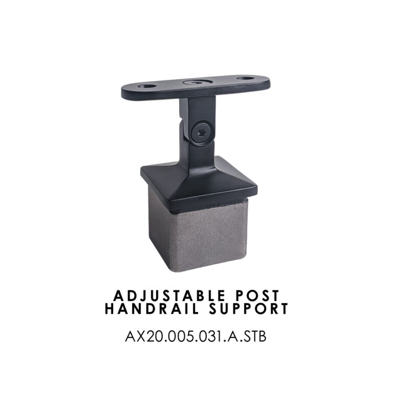 Satin Black - Adjustable Square Post Handrail Support - Cheap Stair Parts