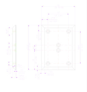 7033-C Chamfered Rosette - 3-5/8" x 4-7/8" Satin Black | House of Forgings
