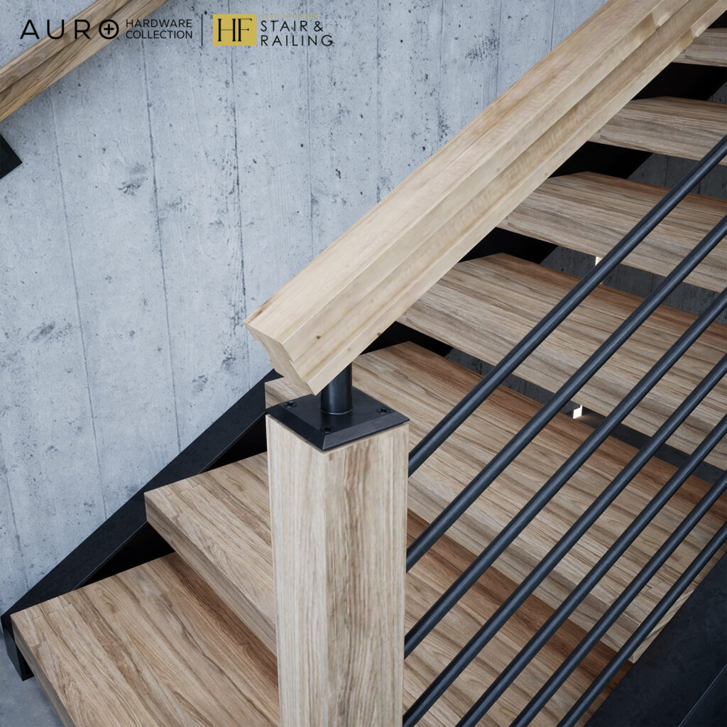 4000-CAP-S Chamfered Cap with Stem - 3-1/4" Satin Black | House of Forgings