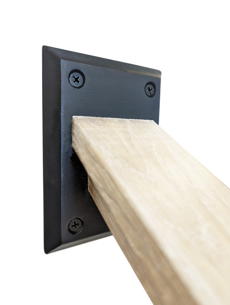 7033-C Chamfered Rosette - 3-5/8" x 4-7/8" Satin Black | House of Forgings