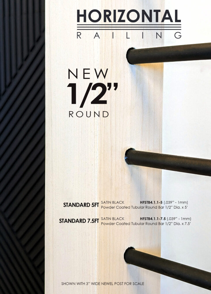 1/2" Round Horizontal Bar Iron Balusters for Stairs | House of Forgings