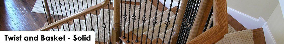 Twist & Basket Solid Iron Balusters | 1/2" Square | CheapStairParts.com