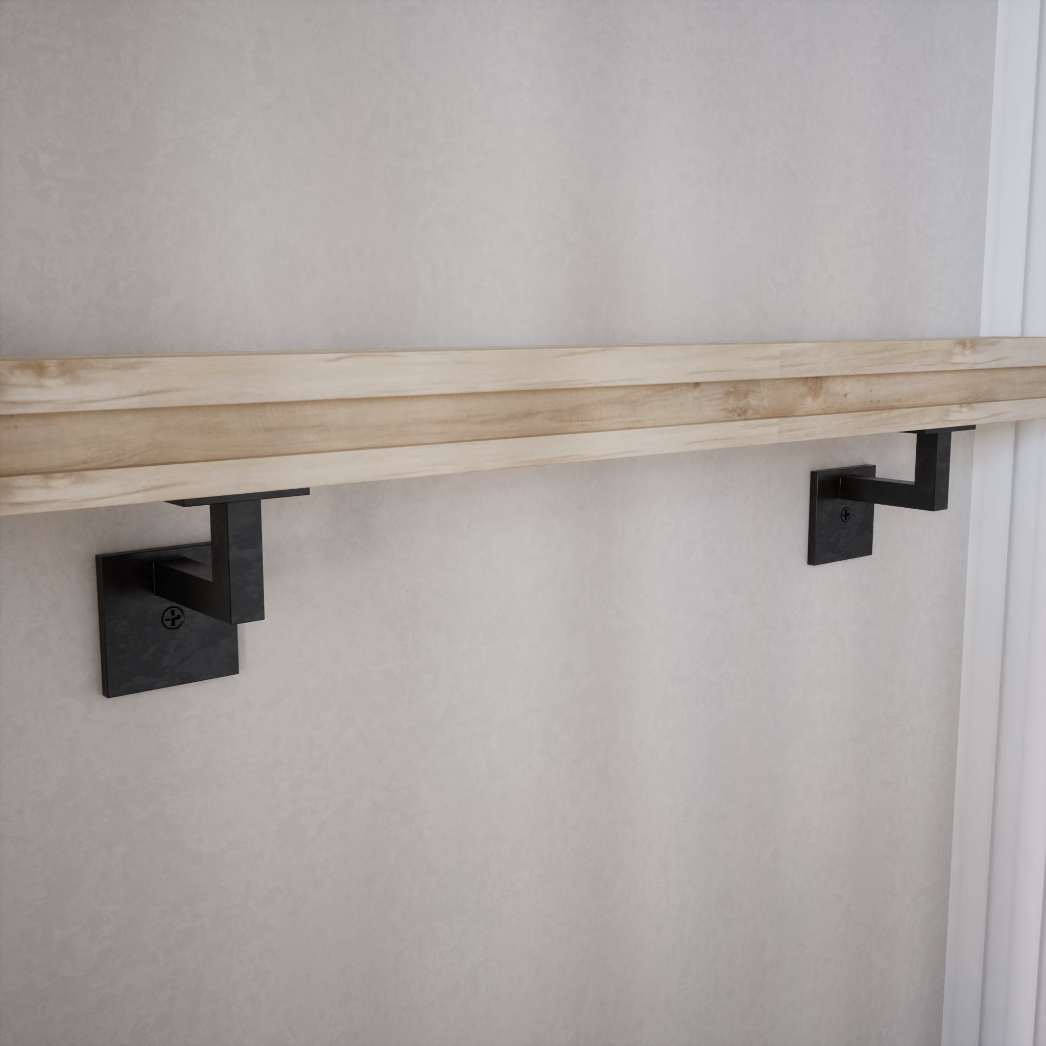 3004 Modern Handrail Bracket - 3-1/2" Satin Black | House of Forgings