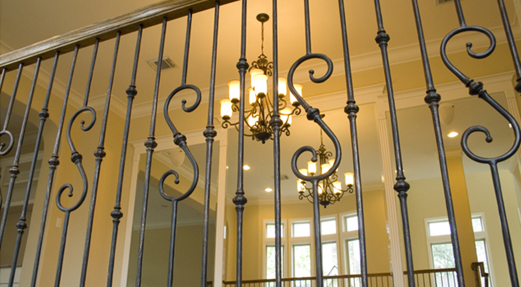 Tuscan Round Hammered 9/16" Solid Iron Balusters | CheapStairParts.com